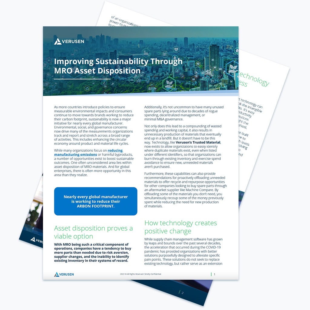 Improving Manufacturing Sustainability: MRO Asset Disposition